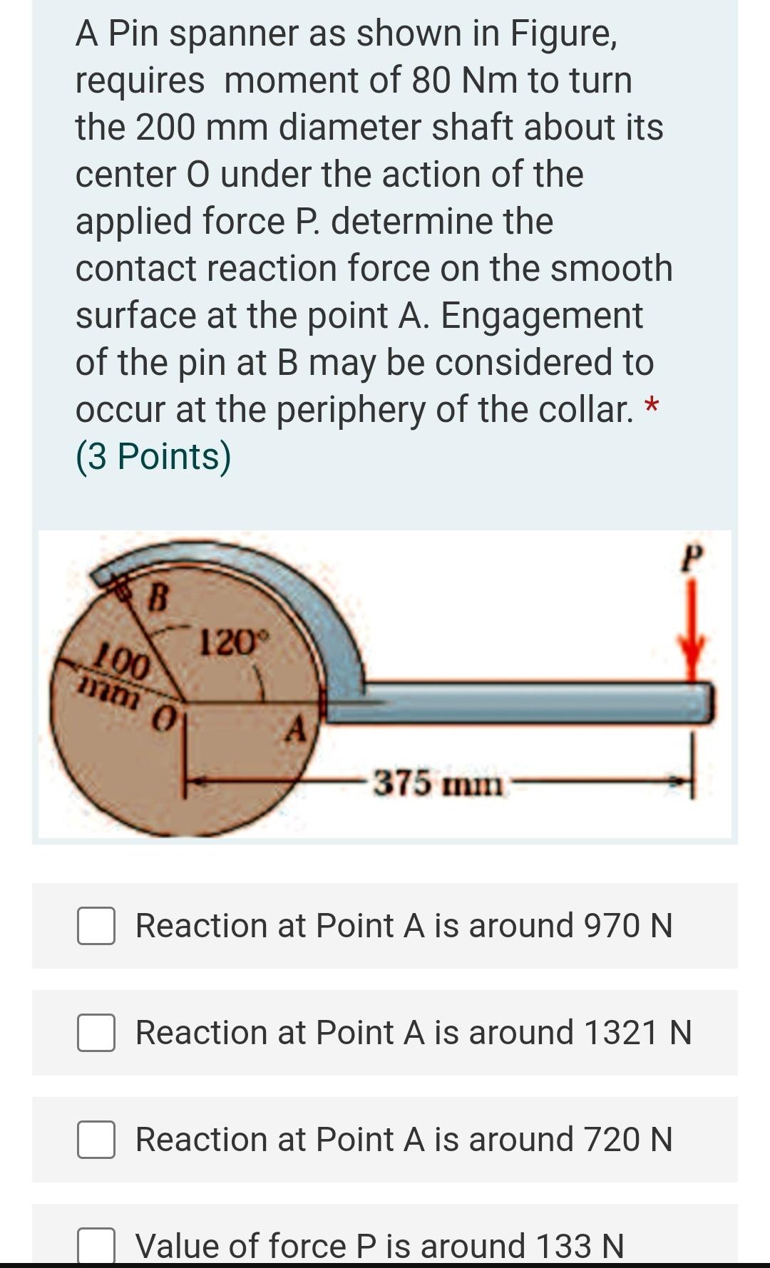 Solved A Pin spanner as shown in Figure, requires moment of | Chegg.com