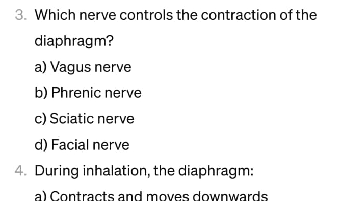 Solved Biology: Which nerve controls the contraction of the | Chegg.com