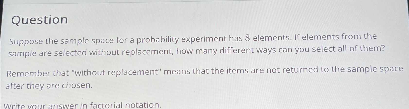 Solved QuestionSuppose the sample space for a probability | Chegg.com