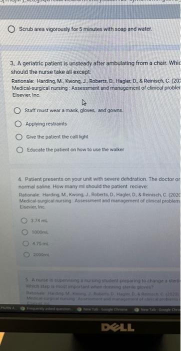 Scrub area vigorously for 5 minutes with soap and | Chegg.com