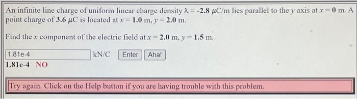 An infinite line charge of uniform linear charge | Chegg.com