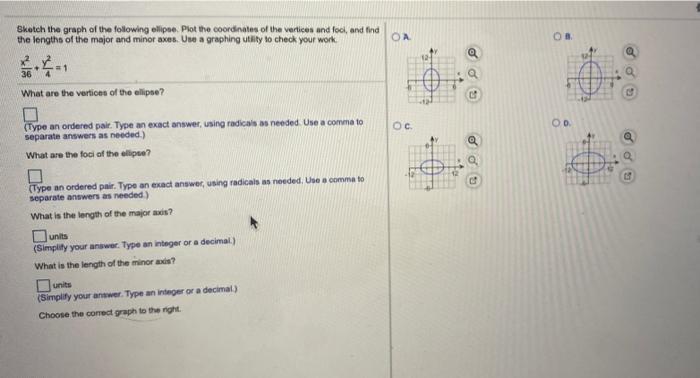 Solved Sketch the graph of the following ellipse Plot the | Chegg.com