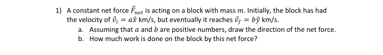 Solved A Constant Net Force Vec F Net ﻿is Acting On A Block