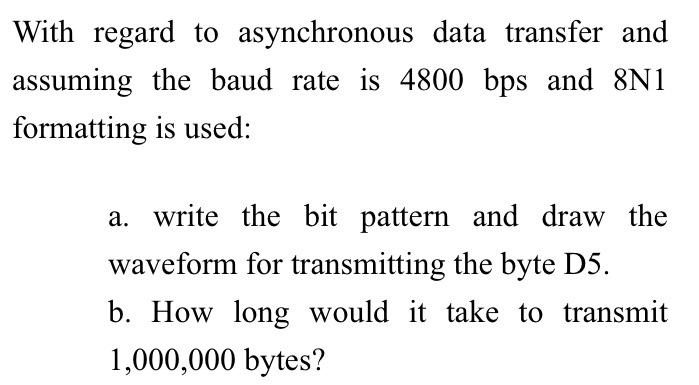 Solved With regard to asynchronous data transfer and | Chegg.com