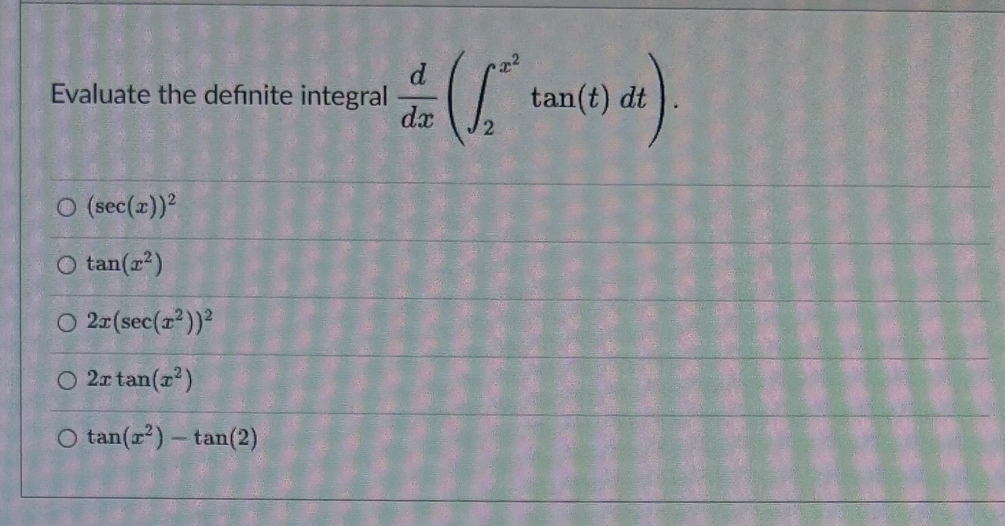 Solved Evaluate the definite integral | Chegg.com