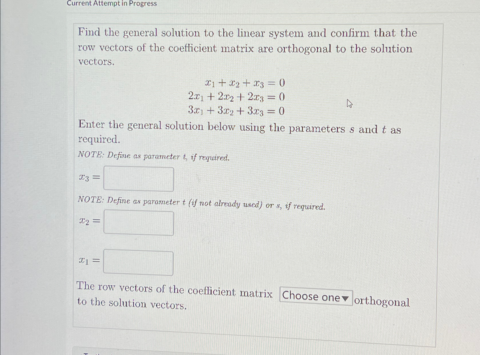 Solved Current Attempt in ProgressFind the general solution | Chegg.com
