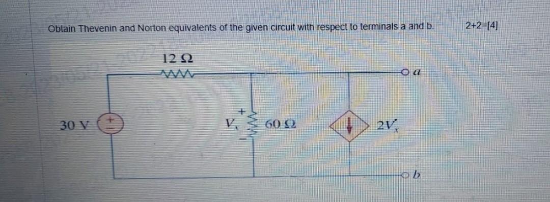 Solved Obtain Thevenin and Norton equivalents of the given | Chegg.com