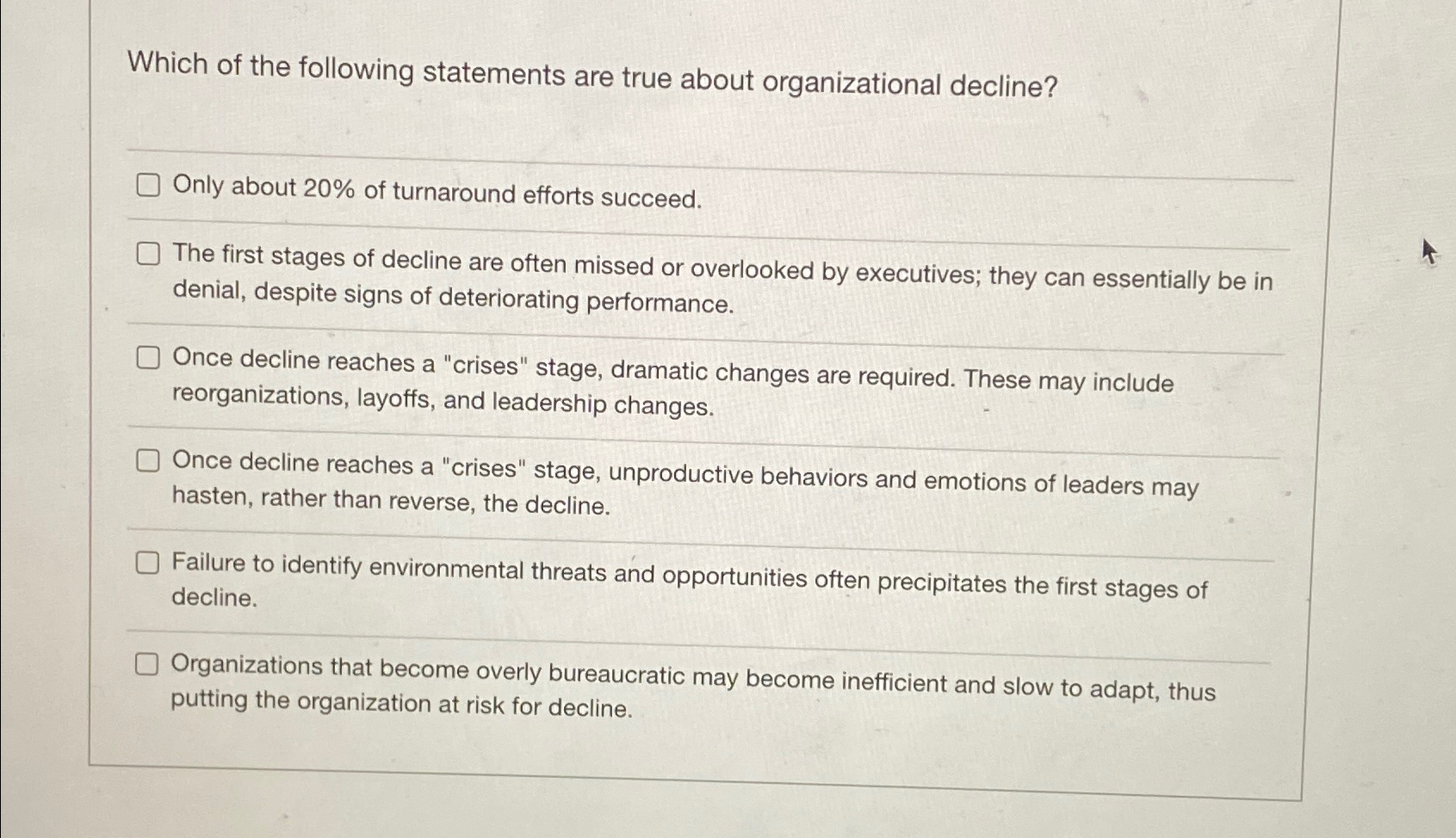 Solved Which of the following statements are true about | Chegg.com