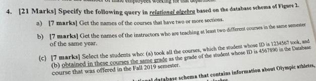 Solved 4. [21 Marks] Specify the following query in | Chegg.com