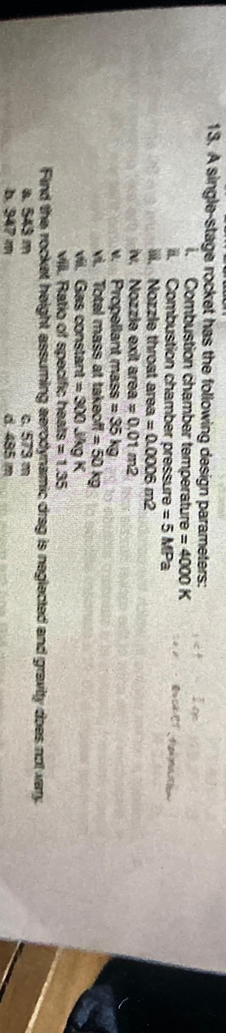 Solved A single-stage rocket has the following design | Chegg.com