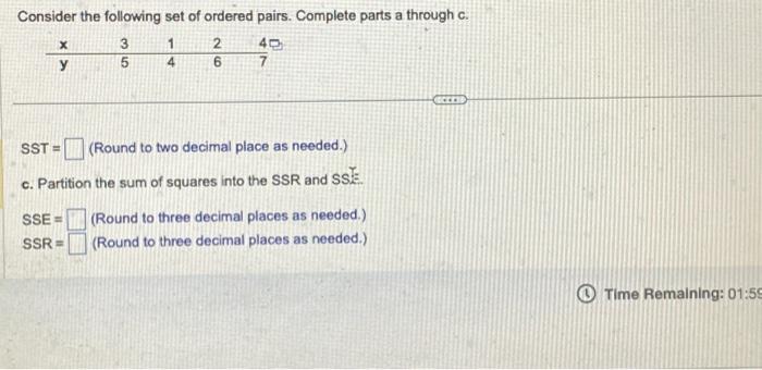 Solved Consider the following set of ordered pairs. Complete | Chegg.com