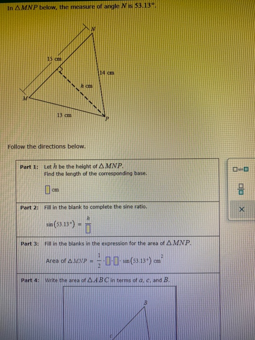 Solved in Triangle MNP below, the measure of angle N is | Chegg.com