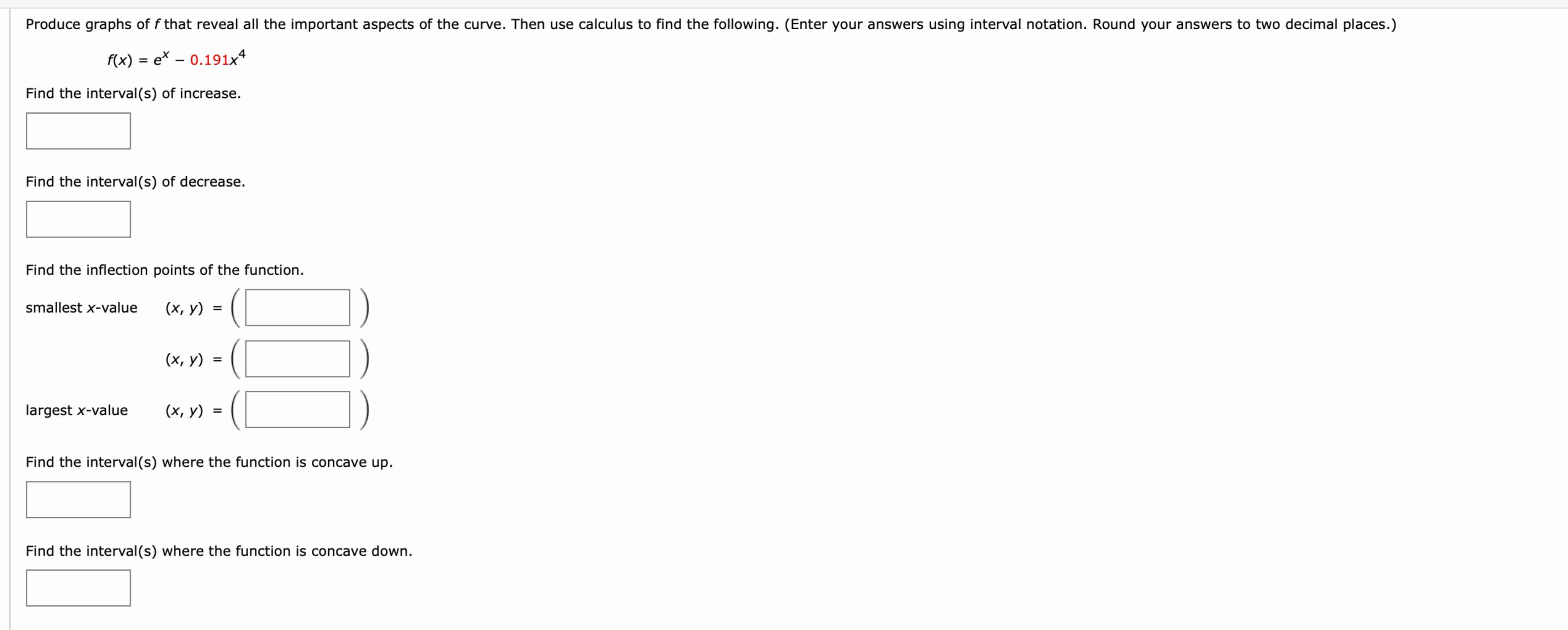 Find the interval(s) of ﻿decrease.Find the inflection | Chegg.com