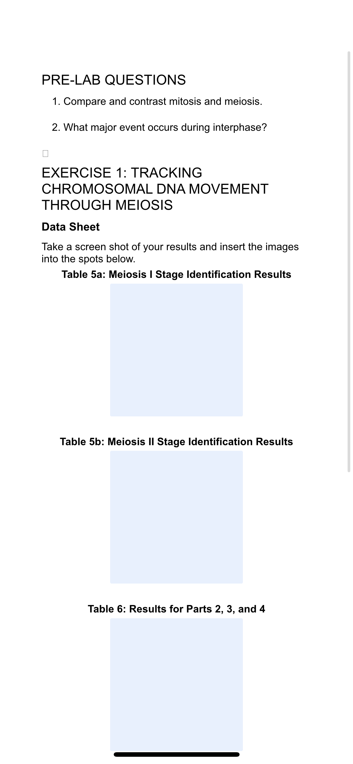 Solved PRE-LAB QUESTIONSCompare and contrast mitosis and | Chegg.com