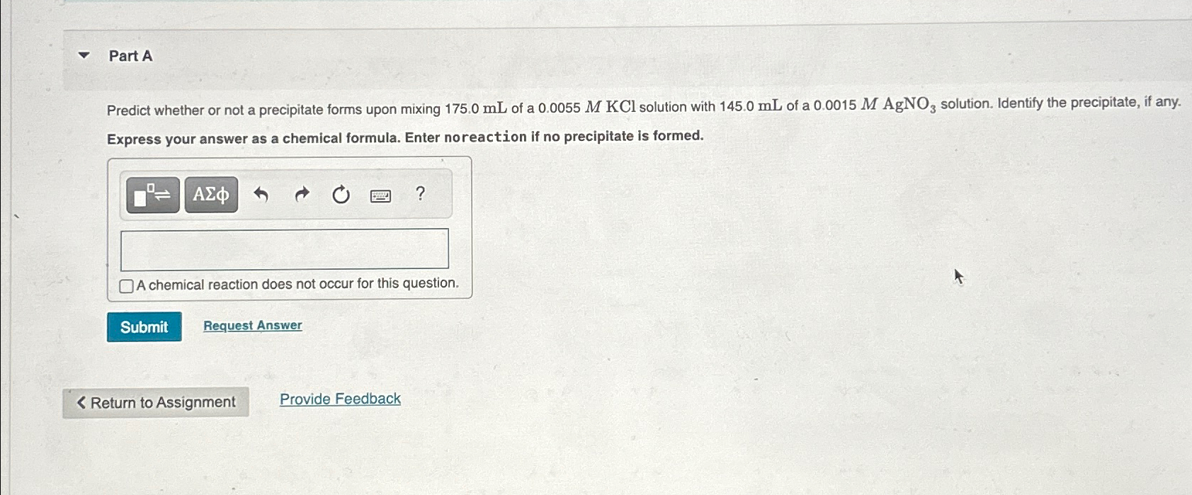 Solved Part APredict whether or not a precipitate forms upon | Chegg.com