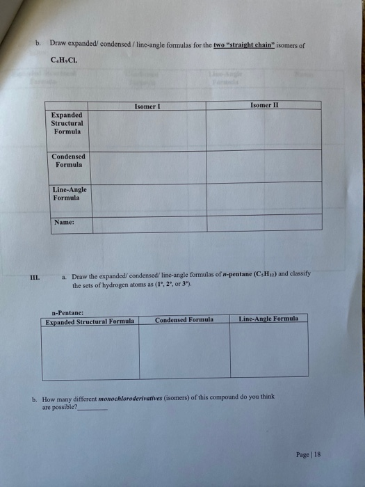 Solved b. Draw expanded/ condensed / line-angle formulas for | Chegg.com