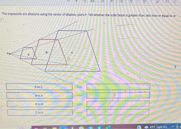 Solved The trapezoids are dilations using the center of | Chegg.com Solved The trapezoids are dilations using the center of | Chegg.com