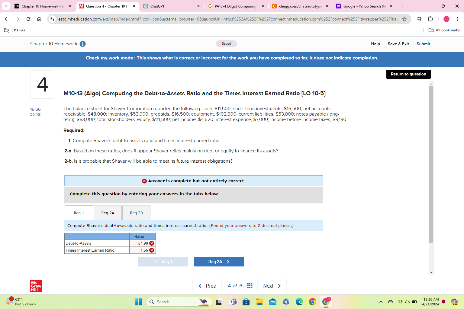 Solved Chapter 10 ﻿Homework - 2Question 4 - ﻿Chapter 10 | Chegg.com