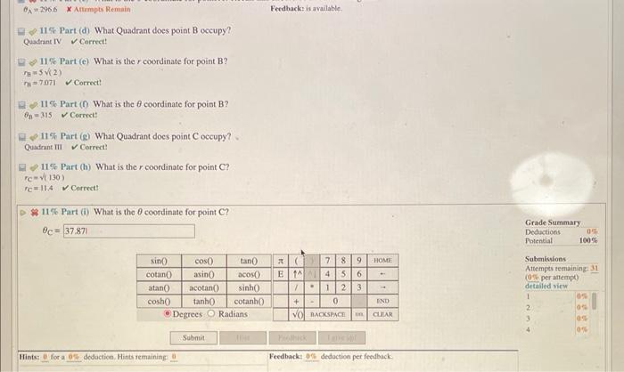 Solved Hi! I need help with parts C and I. For C I got | Chegg.com