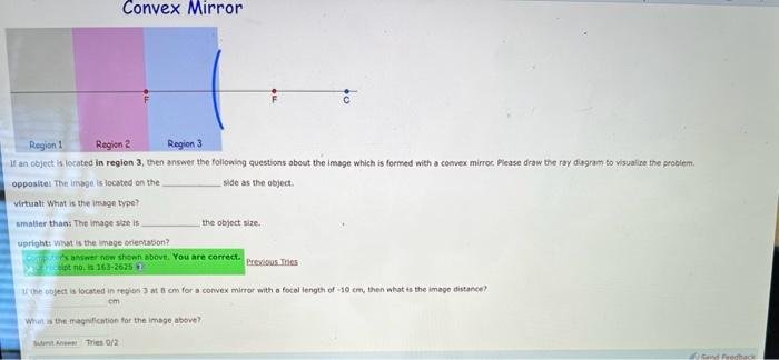 Solved Convex Mirror If an object is lecated in region 3 , | Chegg.com