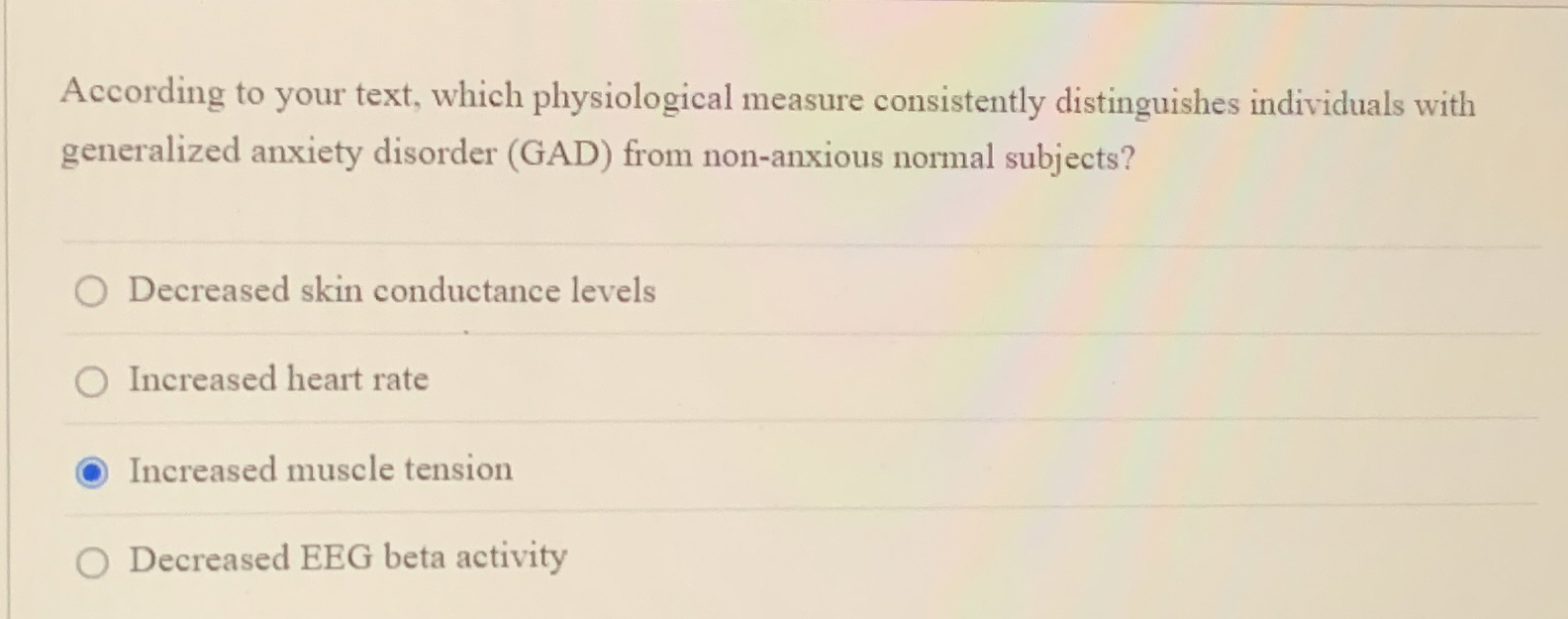 Solved According to your text, which physiological measure | Chegg.com