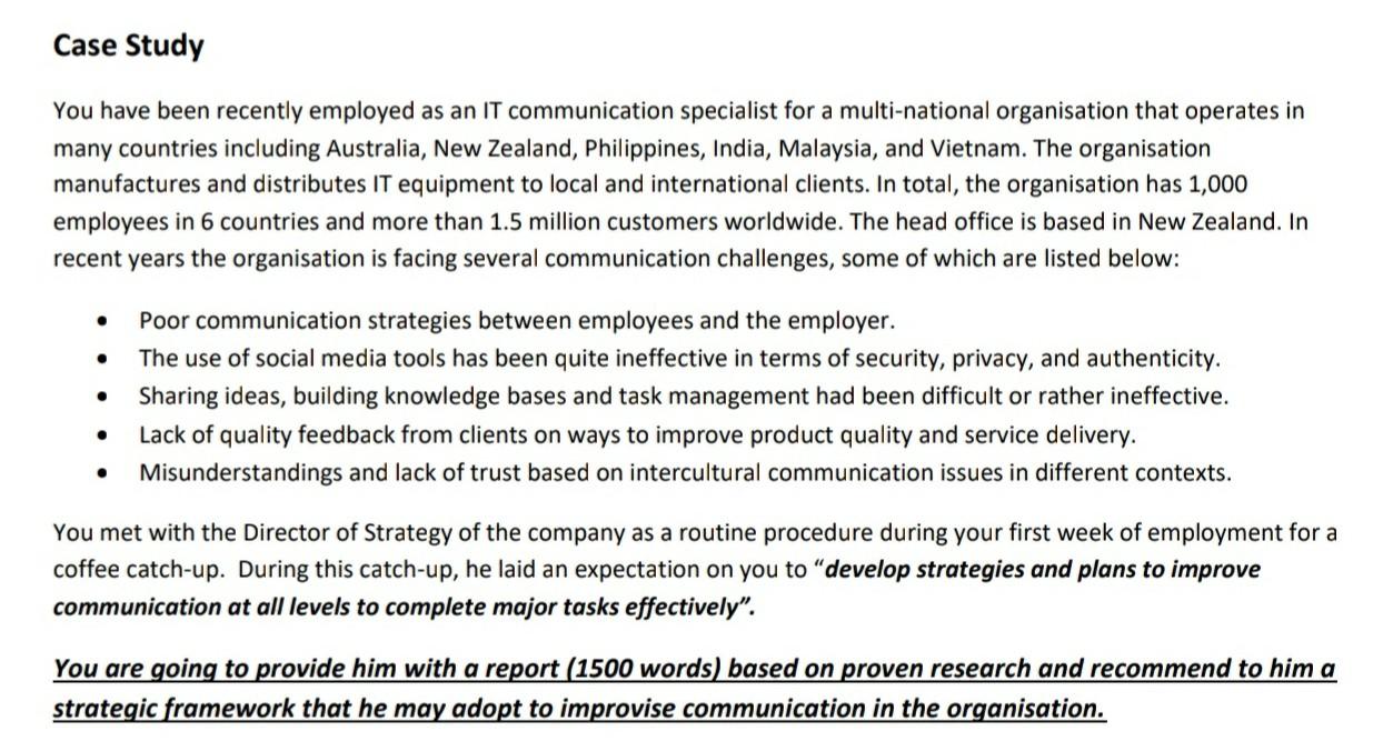 Case Study You have been recently employed as an IT | Chegg.com