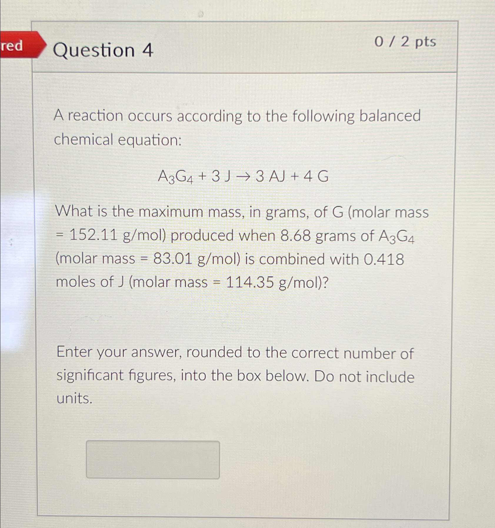 Solved Question 402 ﻿ptsA reaction occurs according to the | Chegg.com