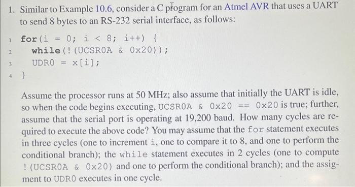 Solved 1. Similar to Example 10.6, consider a C ptogram for | Chegg.com
