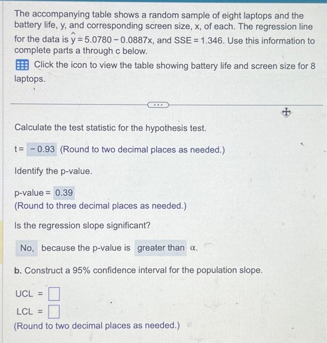 Solved I need help with part B. finding the 95% confidence | Chegg.com