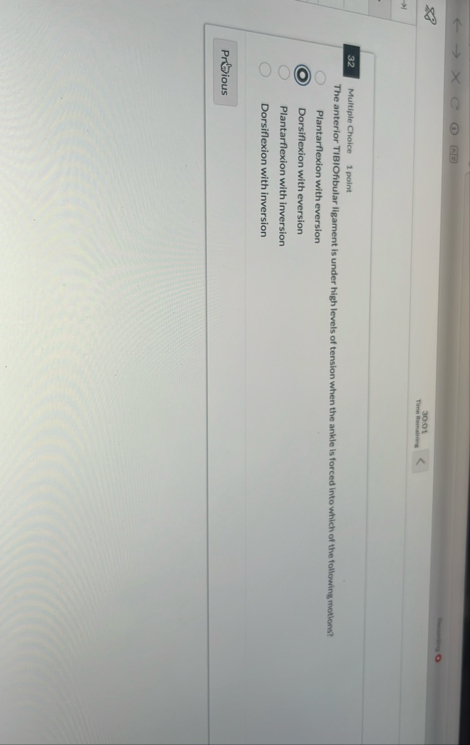 Solved 30.01Time fermaliving32Multiple Choice1 ﻿pointThe | Chegg.com