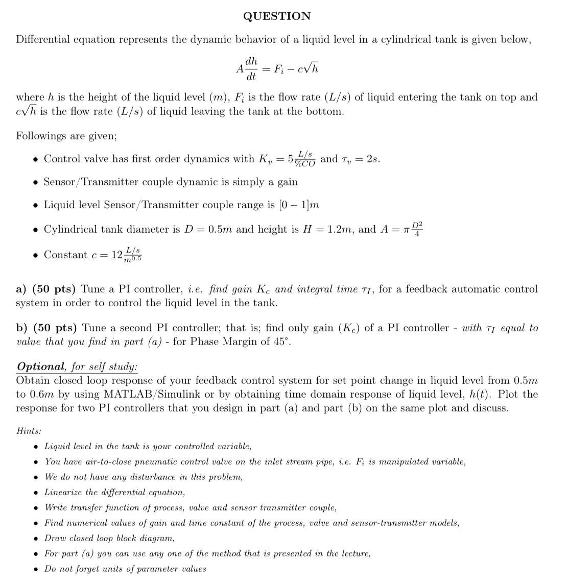 Solved Without using AI Its a process control question | Chegg.com
