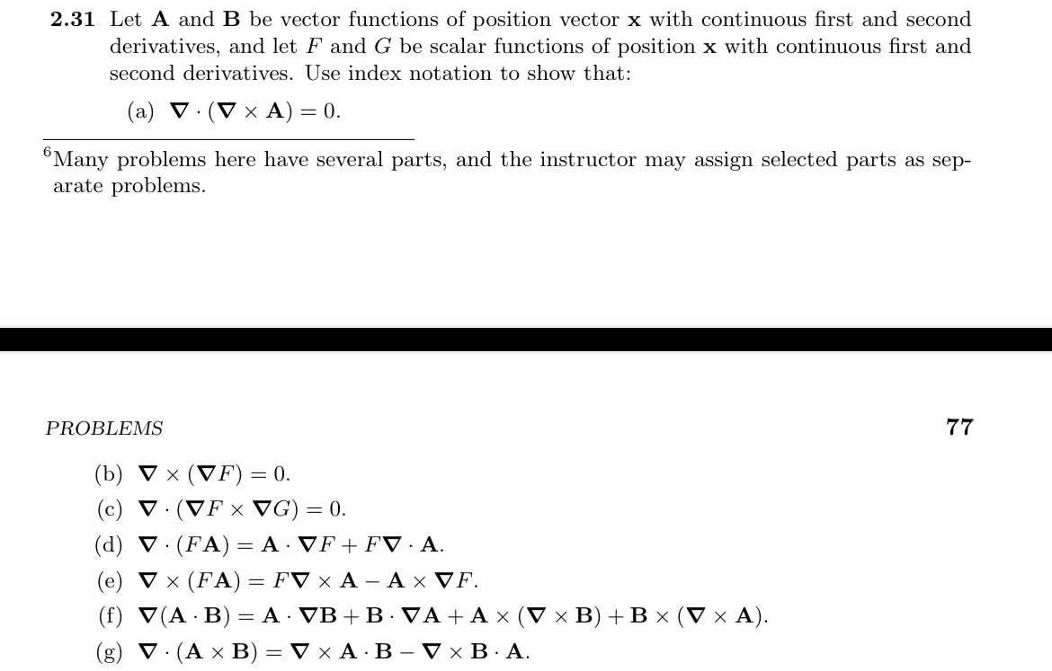 Solved Let A And B Be Vector Functions Of Position Vector X