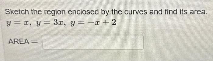 Solved Sketch the region enclosed by the curves and find its | Chegg.com