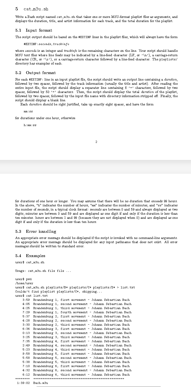 Solved All scripts should be placed in the bin/ ﻿directory, | Chegg.com