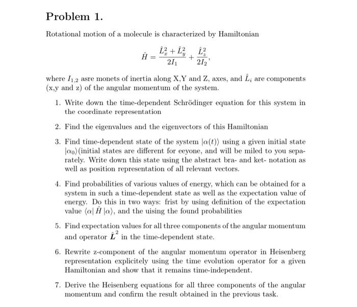 Solved Rotational motion of a molecule is characterized by | Chegg.com