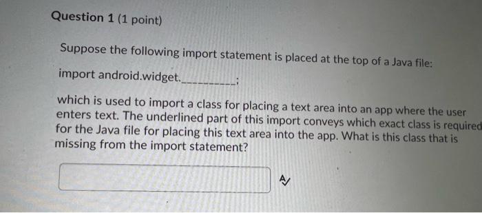 Solved Question 1 (1 point) Suppose the following import | Chegg.com