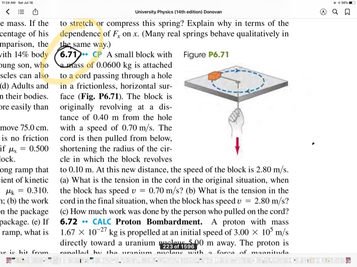 Solved 11:24 AM Sat Jul 18 70% University Physics (14th | Chegg.com