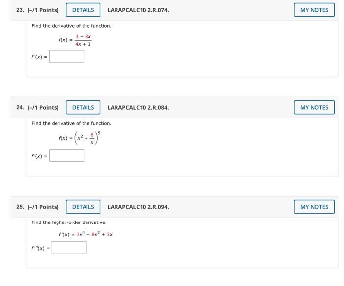 Solved Find the derivative of the function. f(x)=4x+13−8x | Chegg.com