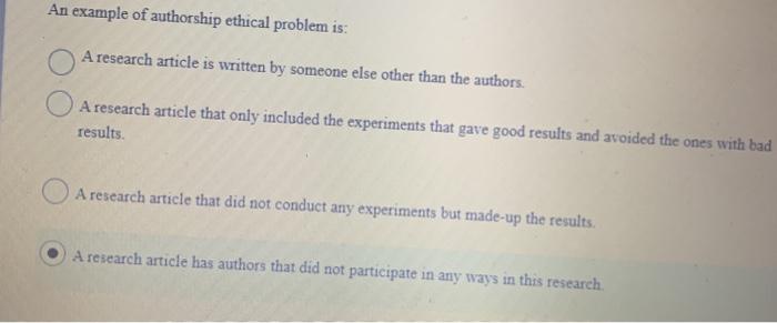 Solved An example of falsification is: A research article | Chegg.com