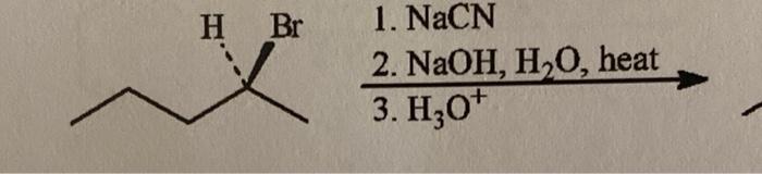 Solved н Br 1. NaCN 2. NaOH, H2O, heat 3. H30" 17. Give | Chegg.com