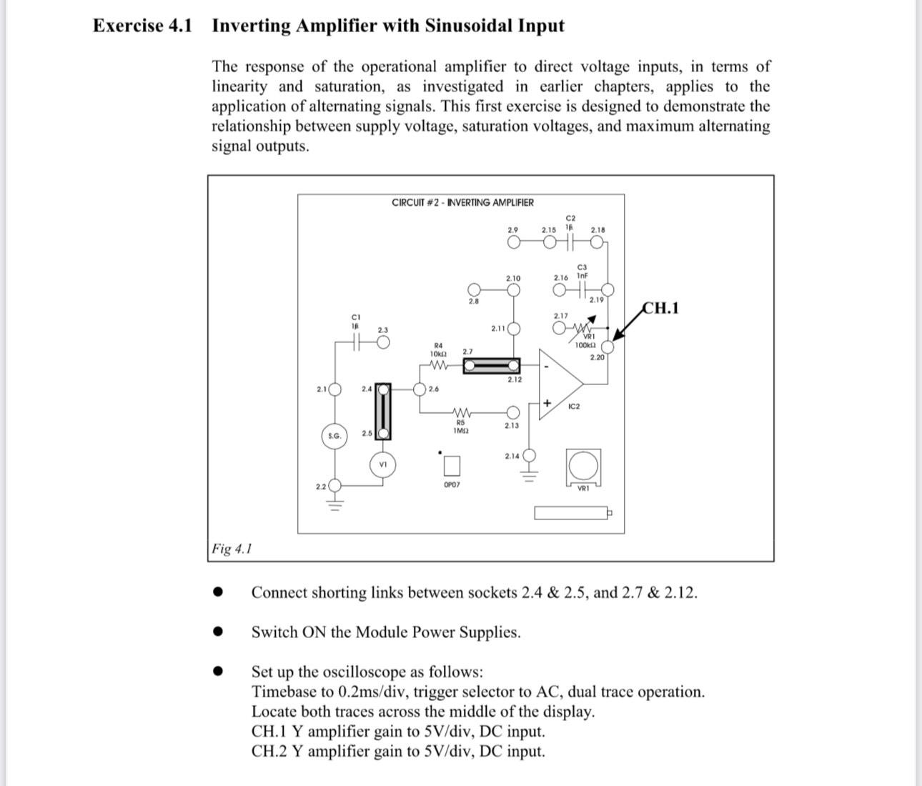 Solved Exercise 4.1 ﻿Inverting Amplifier with Sinusoidal | Chegg.com
