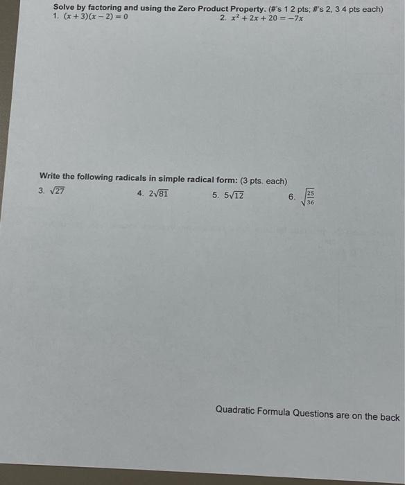 Solved Quadratic Formula: x=2a−b±b2−4ac Solve using the | Chegg.com