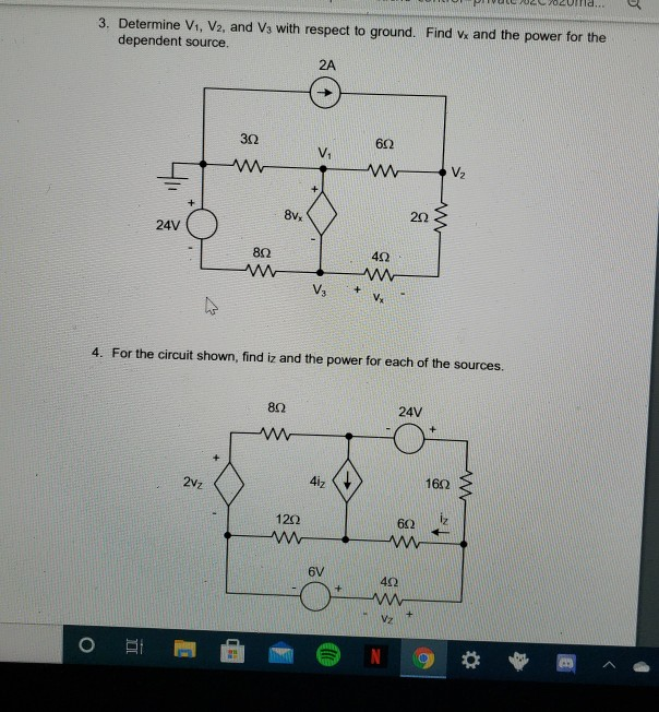 Solved 3. Determine V1, V2, and V3 with respect to ground. | Chegg.com