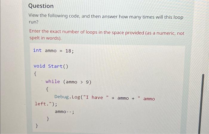 Solved Question View the following code, and then answer how | Chegg.com