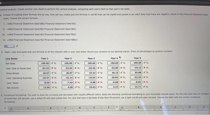 Common-Size Financial Statement Analysis Using Excel | Chegg.com