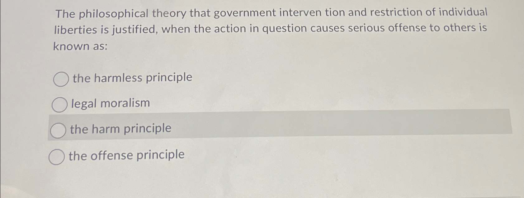 Solved The philosophical theory that government interven | Chegg.com