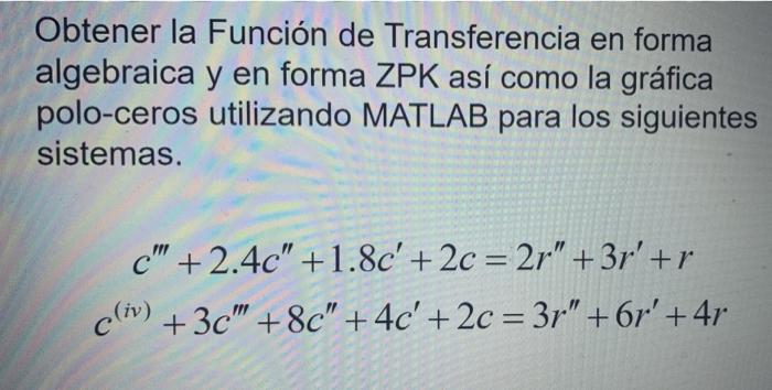 Solved Obtain the Transfer Function in algebraic form | Chegg.com
