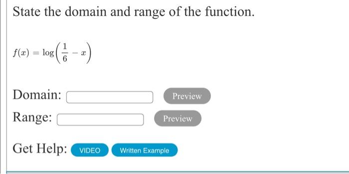 Solved State the domain and range of the function. | Chegg.com