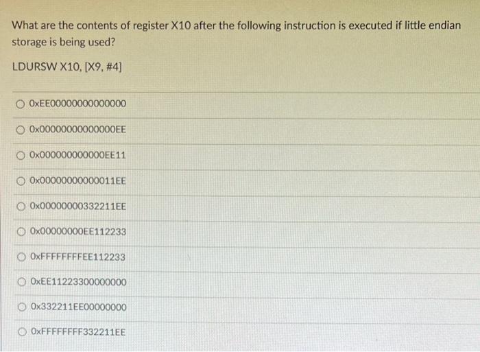 Solved What are the contents of register X10 after the | Chegg.com
