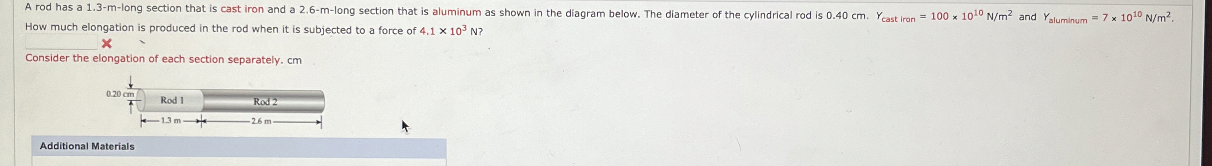 Solved How much elongation is produced in the rod when it is | Chegg.com